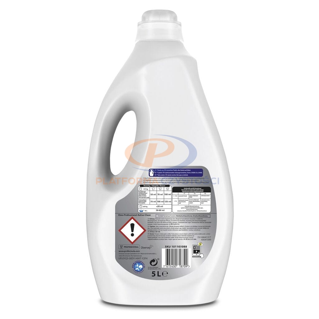 Omo Professional Active Clean Liquid 5L / 71prań płynny detergent do ...