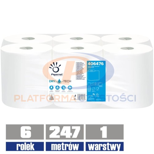 406476 PAPERNET ręcznik AUTOCUT TAD 1 warstwowy 247mb / 6 sztuk ...
